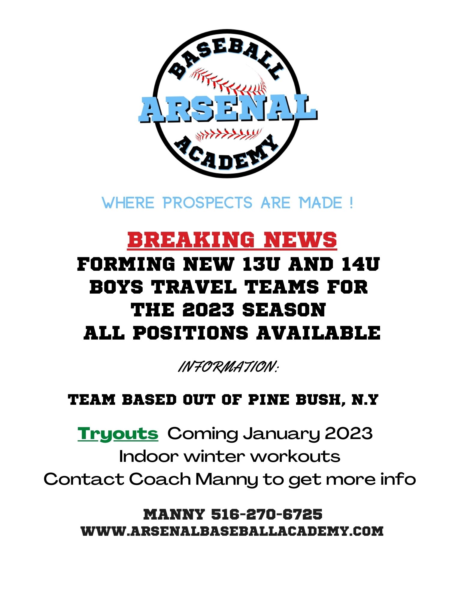 Arsenal Baseball Academy - (Pine Bush, NY) - powered by LeagueLineup.com