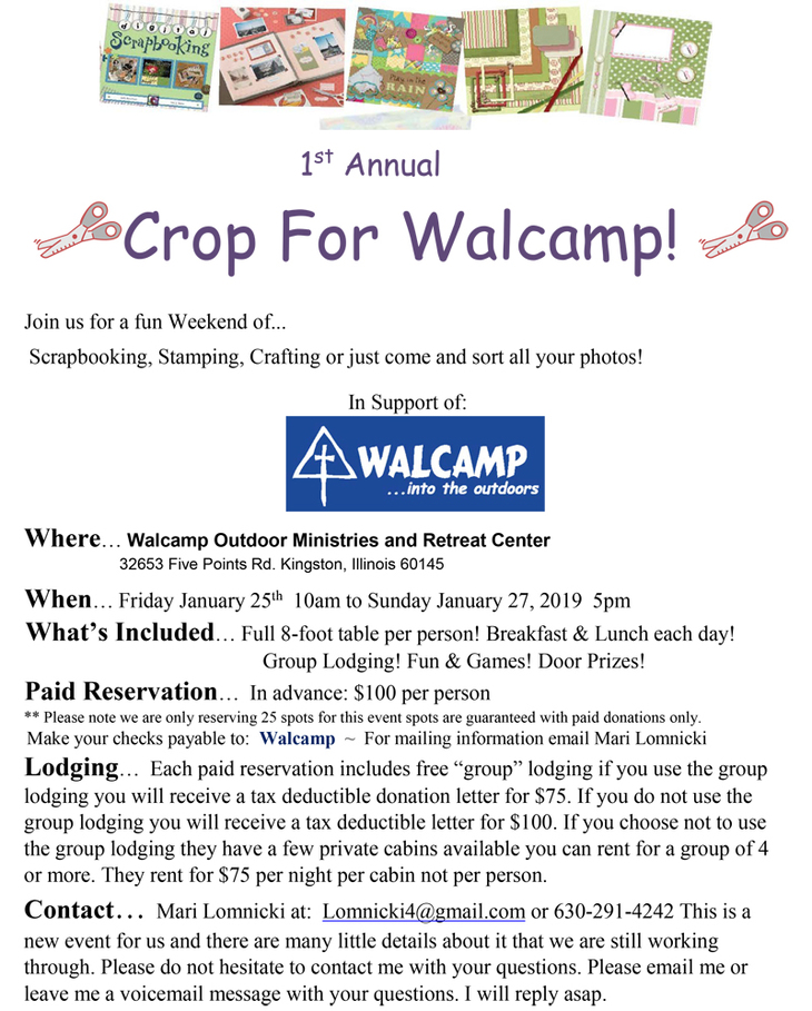 Walcamp Outdoor Ministry and Retreat Center - Crop for Camp!
