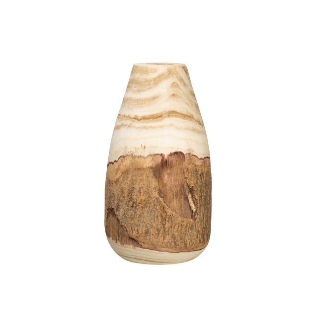 Paulownia Wood Vase With Live Edge - Nadeau Miami