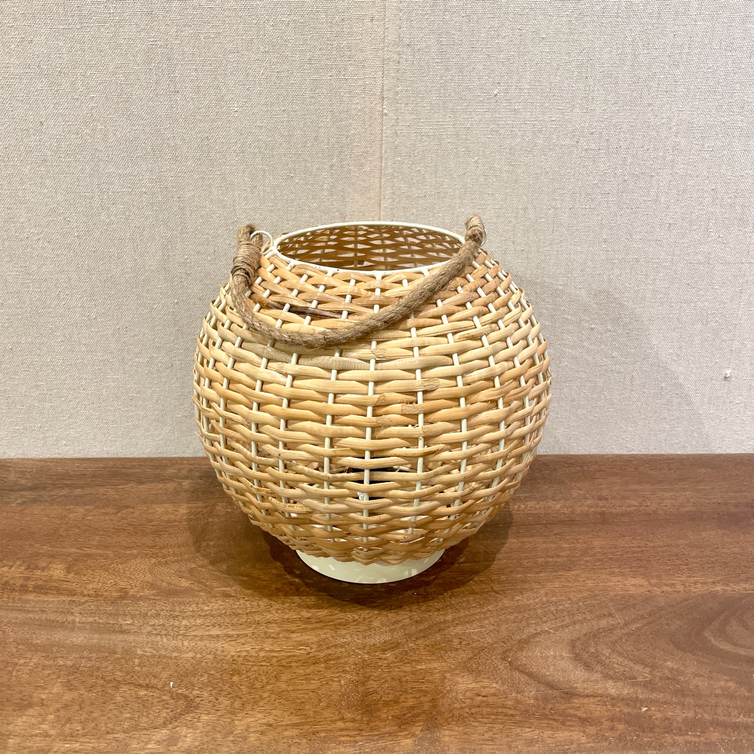 Cary Rattan Ball Table Lamp - Nadeau Charleston