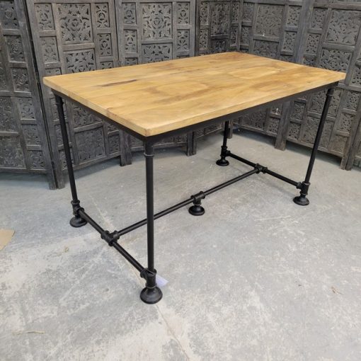 Iron and Wood Dining Table - Nadeau Charlotte