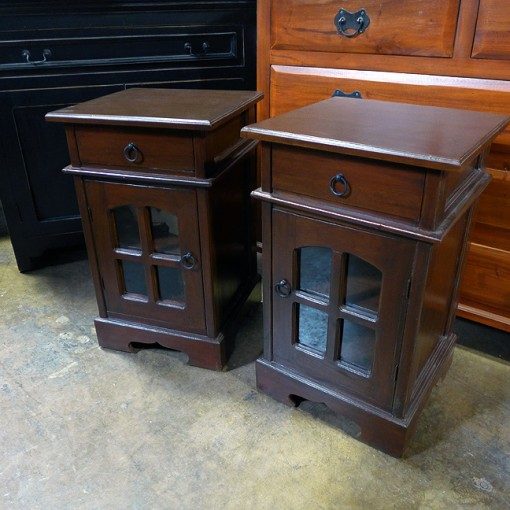 Gothic Night Stand with Glass Door - Nadeau Dallas