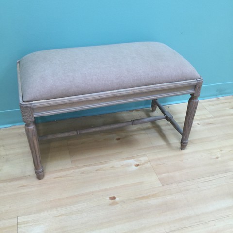 Small Upholstered Bench with Fluted Legs - Nadeau Minneapolis