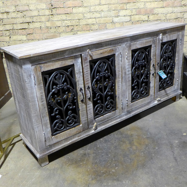 Four Door Cast Iron Jali Sideboard - Nadeau Minneapolis