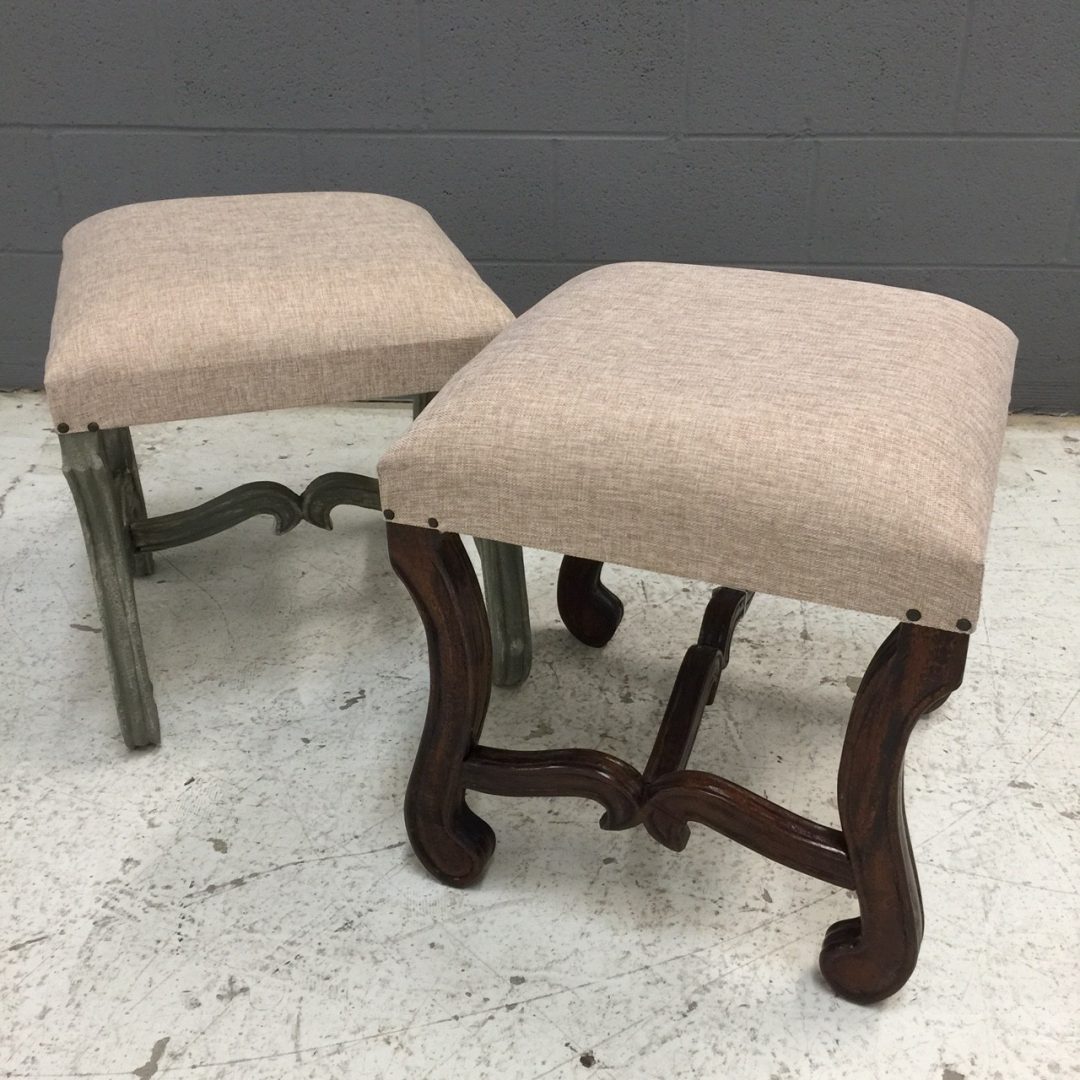 Small Upholstered Bench with Fluted Legs - Nadeau Nashville