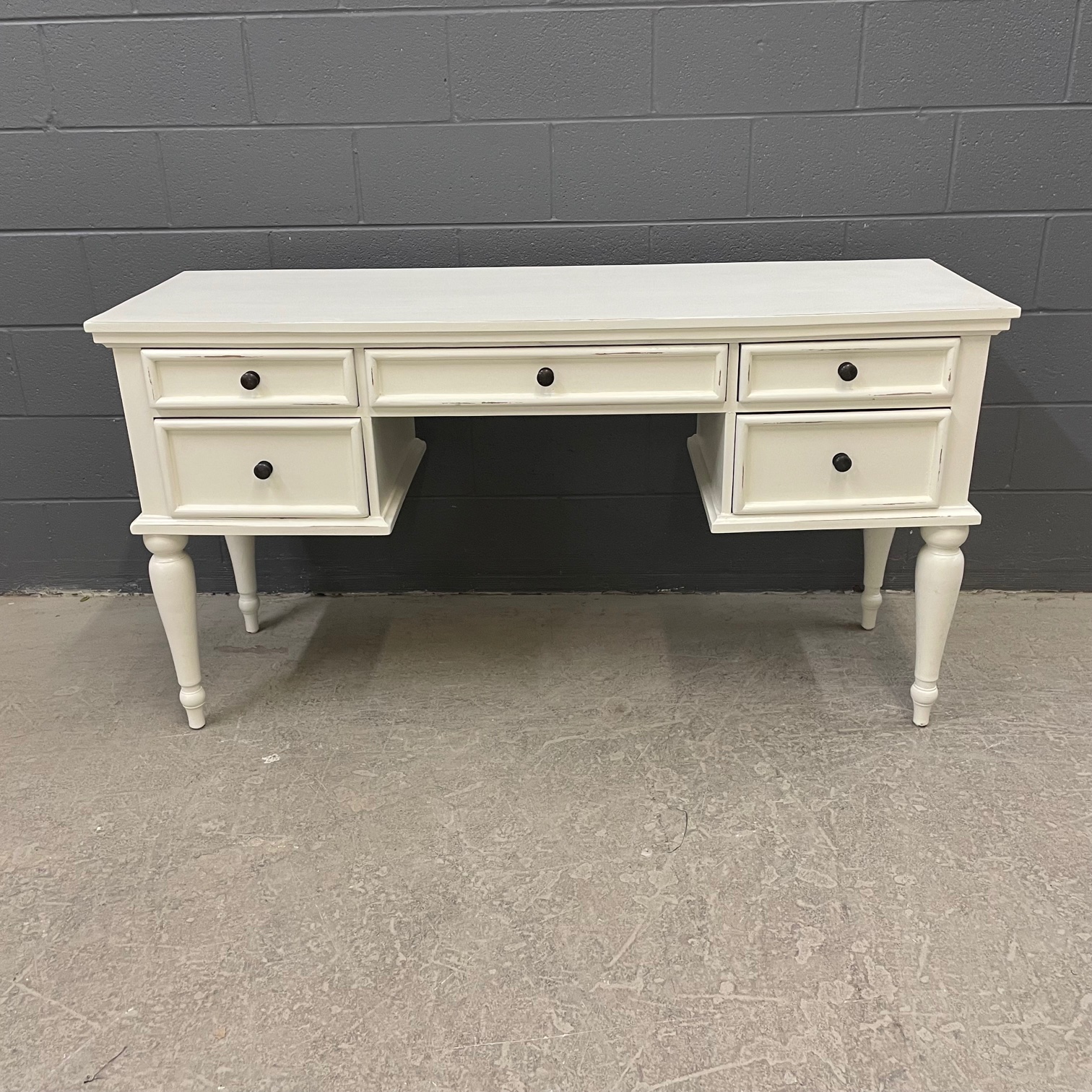 Five Drawer Round Leg Desk - Nadeau Nashville