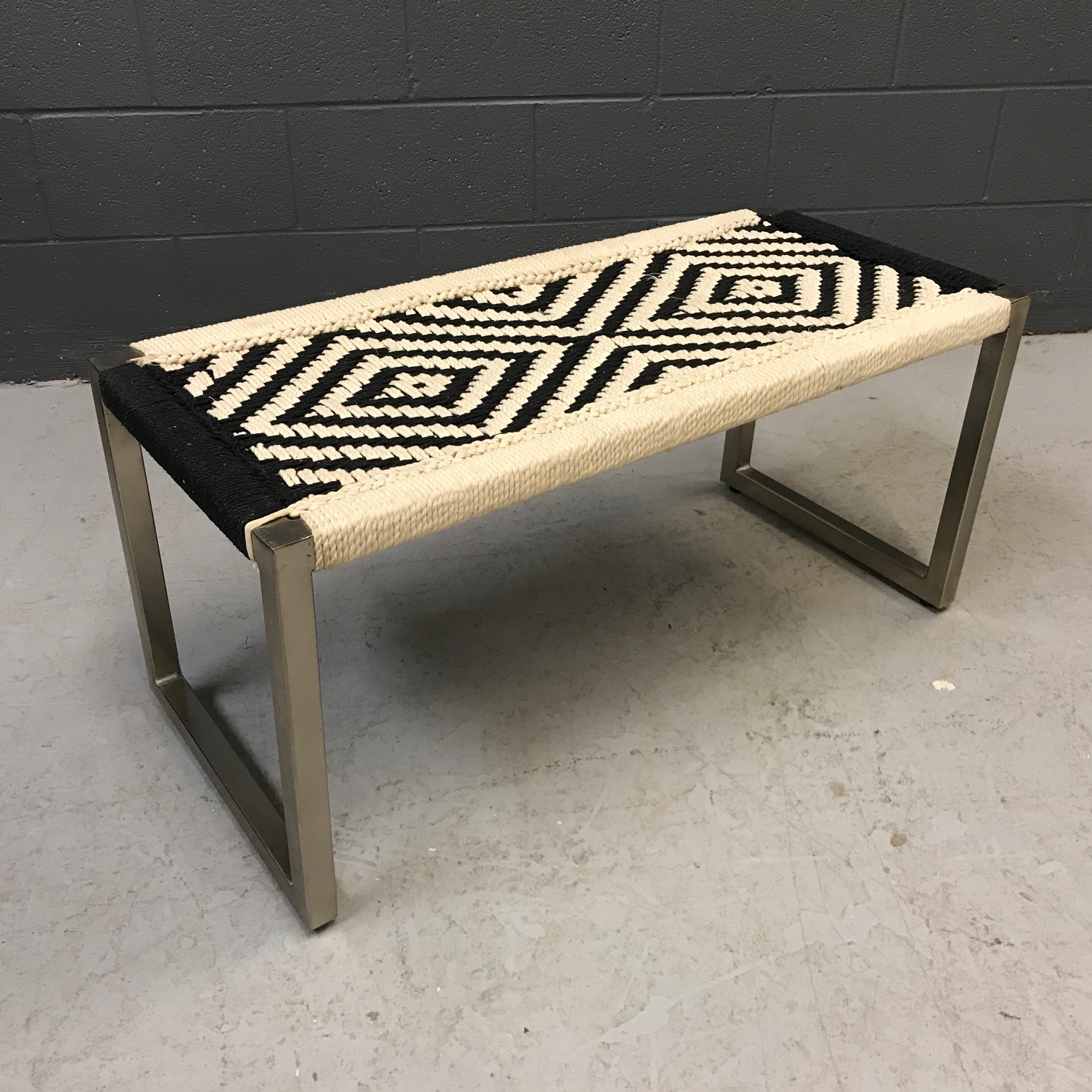 Iron Bench With Woven Seat - Nadeau Nashville