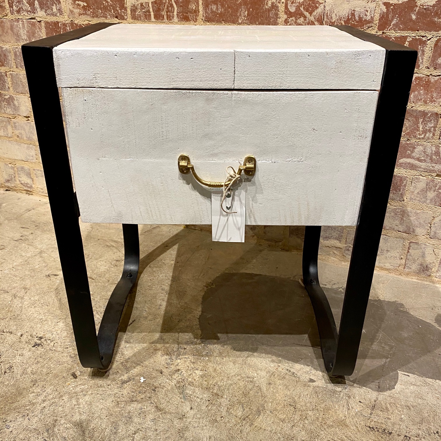 Iron and Wood Bedside Table - Nadeau Raleigh