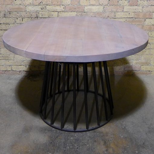 Round Dining Table Iron Base - Nadeau Chicago