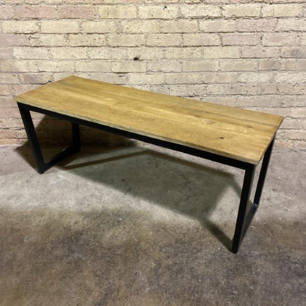 Iron and Wood Bench - Nadeau Chicago