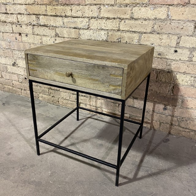 Watson Brass Inlay Side Table - Nadeau Chicago