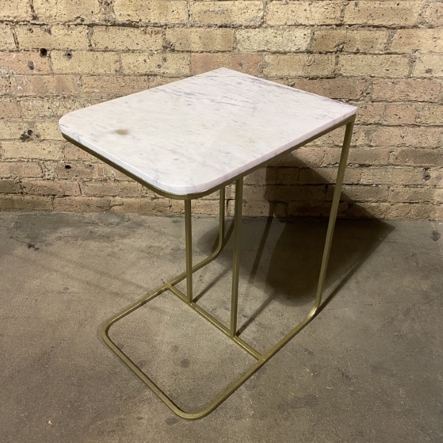 C Side Table with Marble - Nadeau Chicago