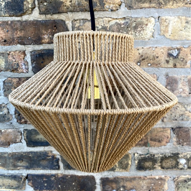 Woven Paper String Table Lamp - Nadeau Chicago