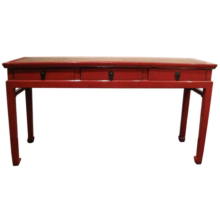 Chinese Red Lacquer Console Table - Naga Antiques