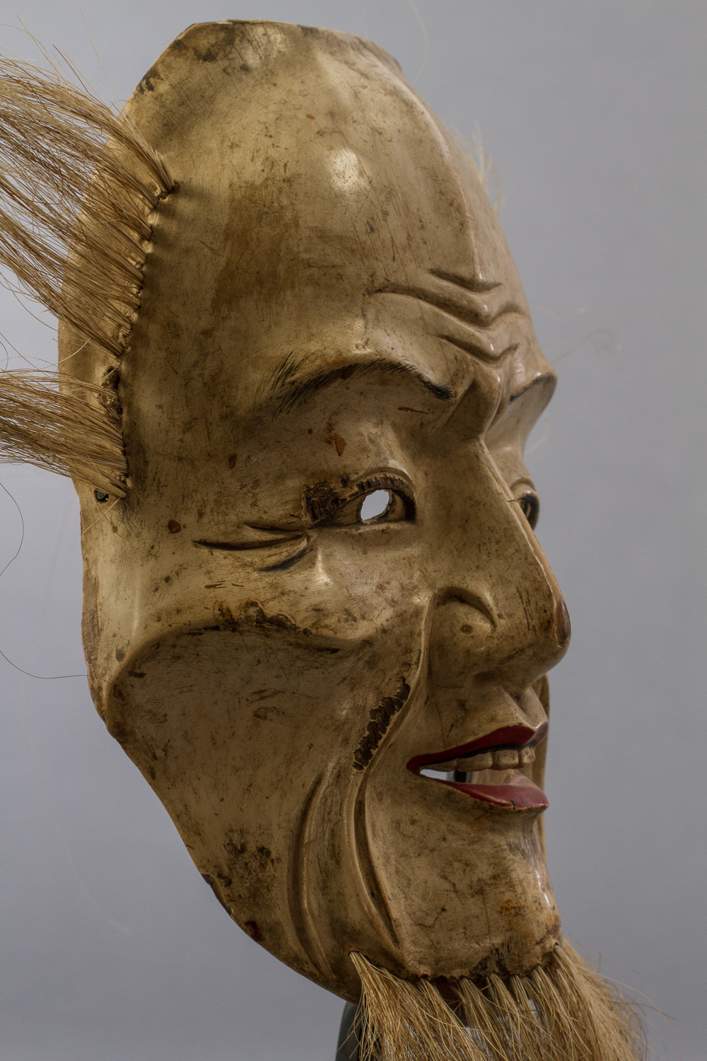 18th Century Japanese Wood Noh Mask of Jo - Naga Antiques