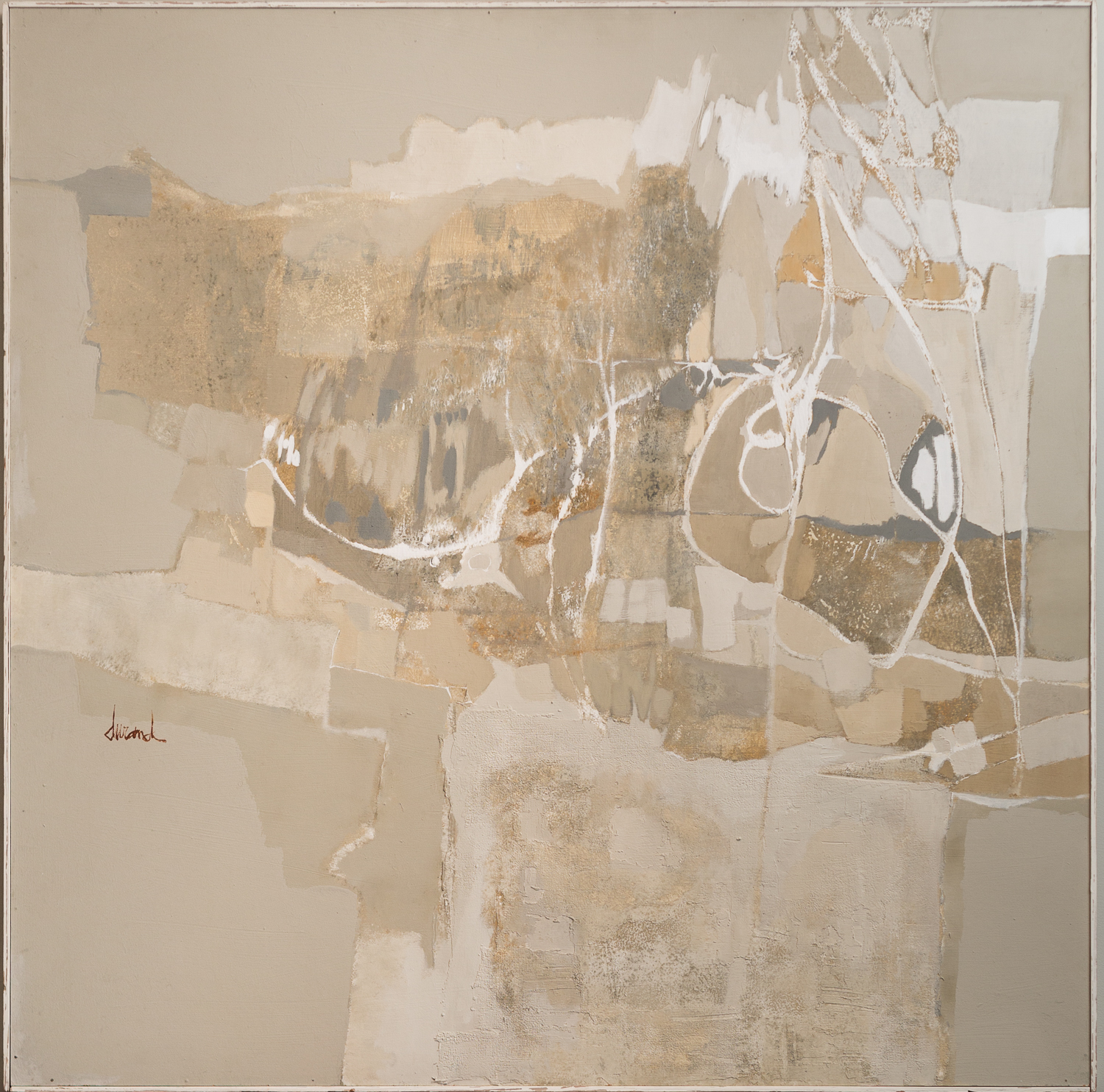 Abstract Painting on Board - Naga Antiques