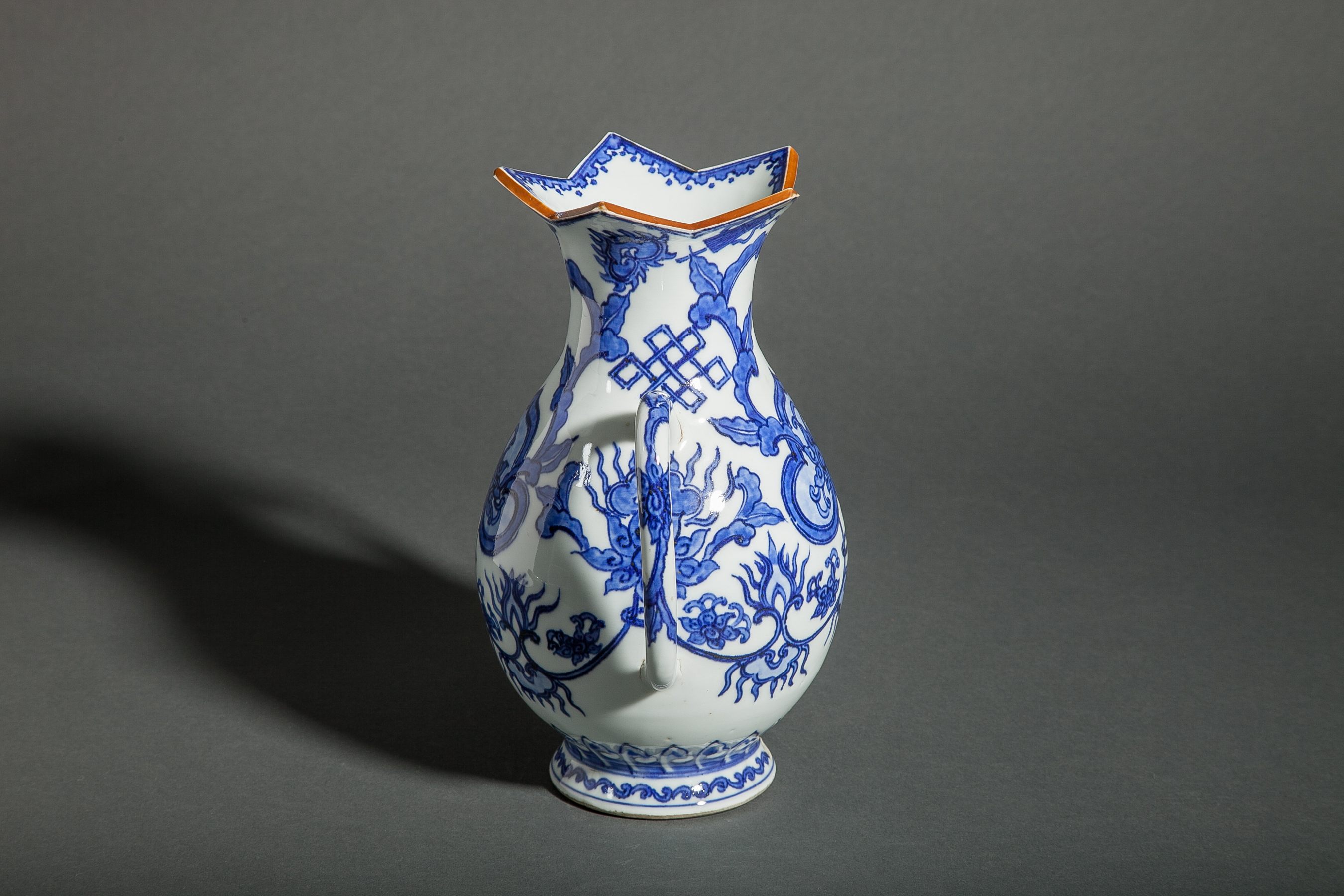 Antique Japanese Unusually Shaped Blue and White Vase - Naga Antiques