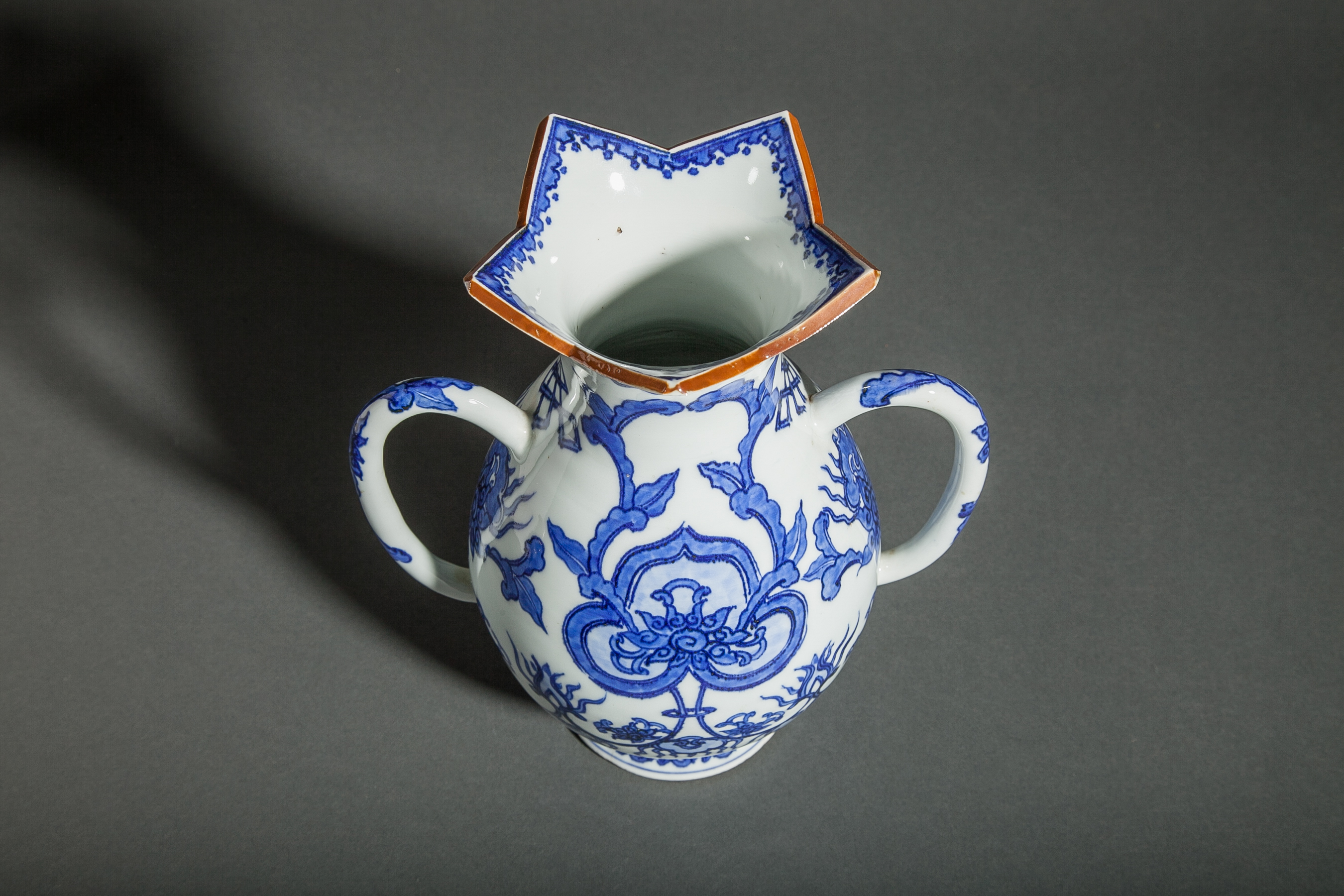 Antique Japanese Unusually Shaped Blue and White Vase - Naga Antiques