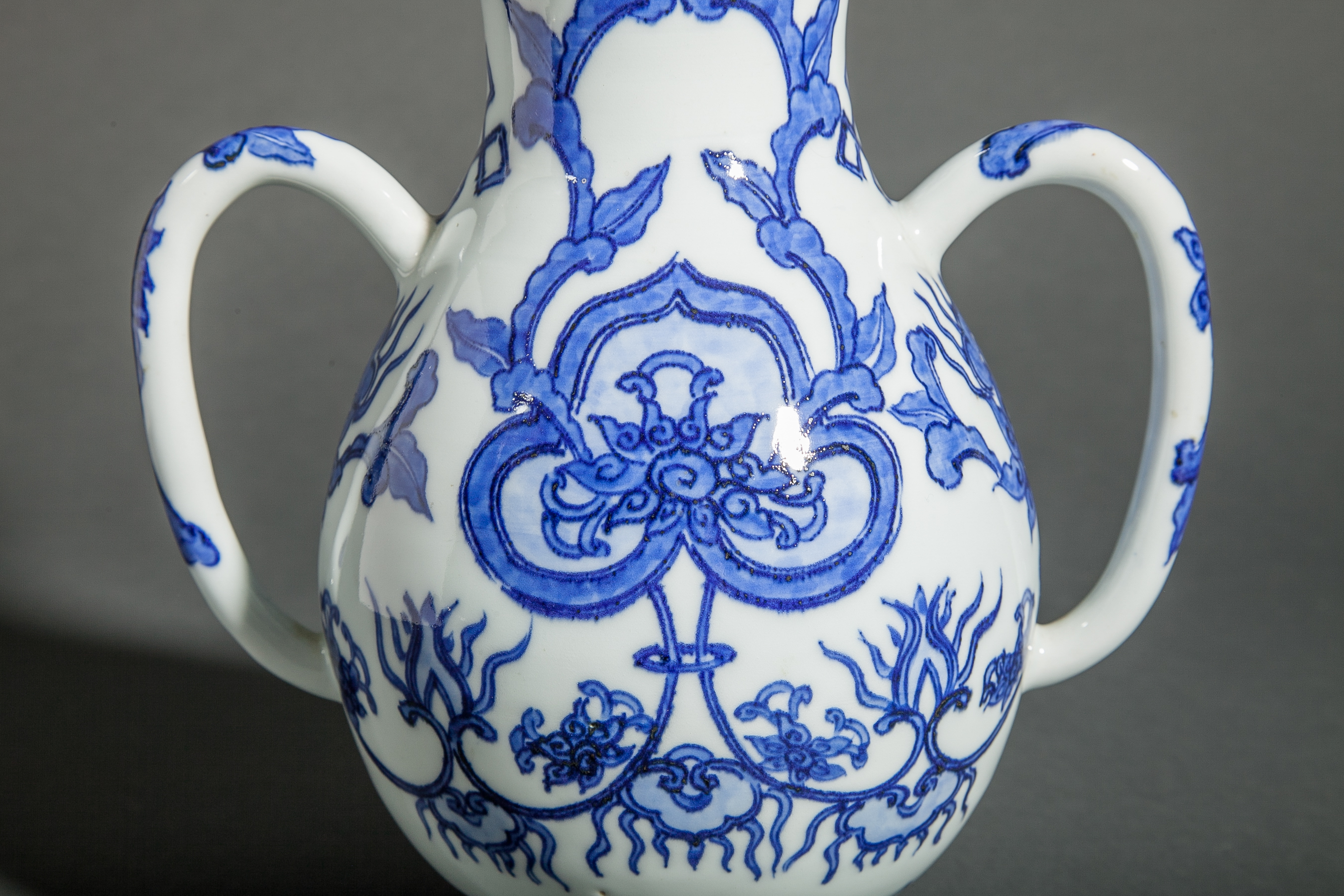 Antique Japanese Unusually Shaped Blue and White Vase - Naga Antiques