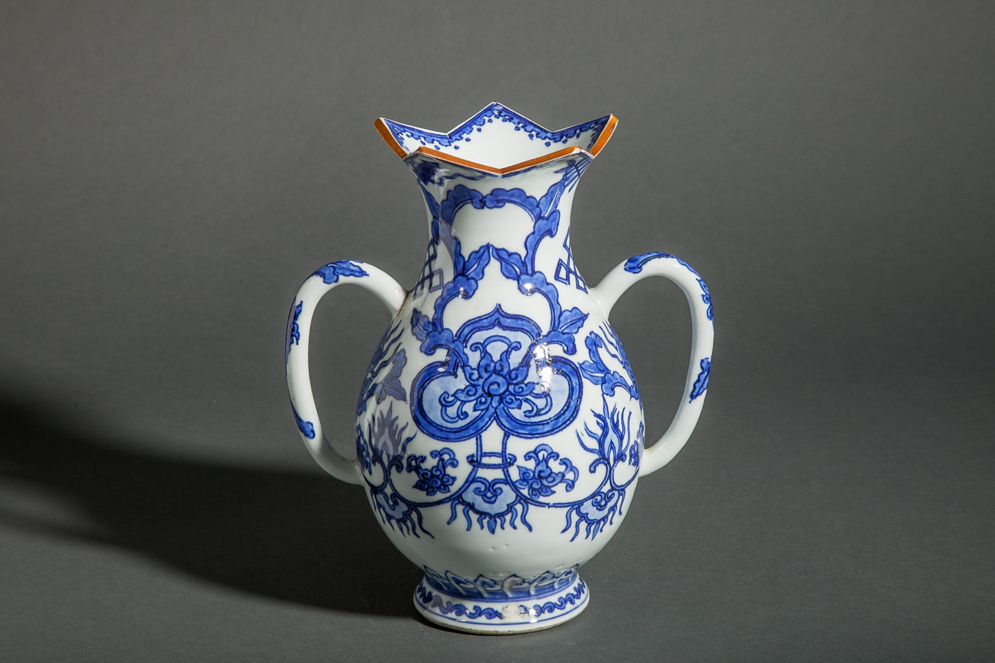 Antique Japanese Unusually Shaped Blue and White Vase - Naga Antiques