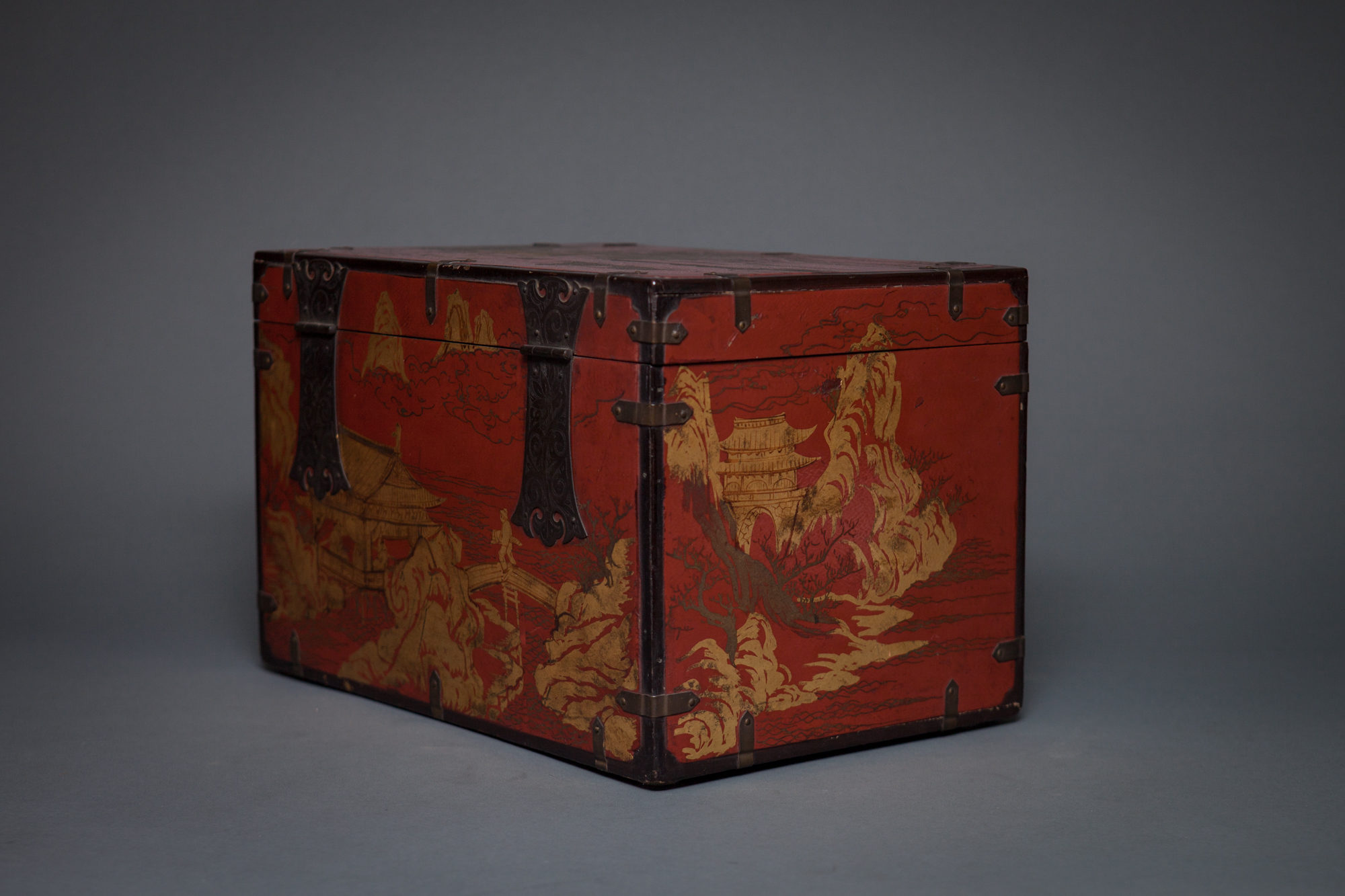 Chinese 19th Century Red Lacquer Treasure Box - Naga Antiques
