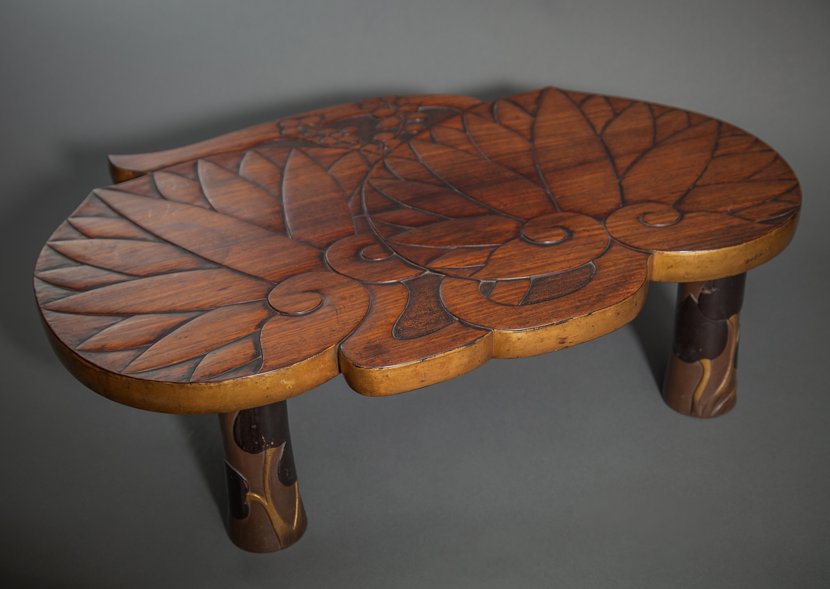 Japanese 19th Century Carved Top Table/Stand - Naga Antiques