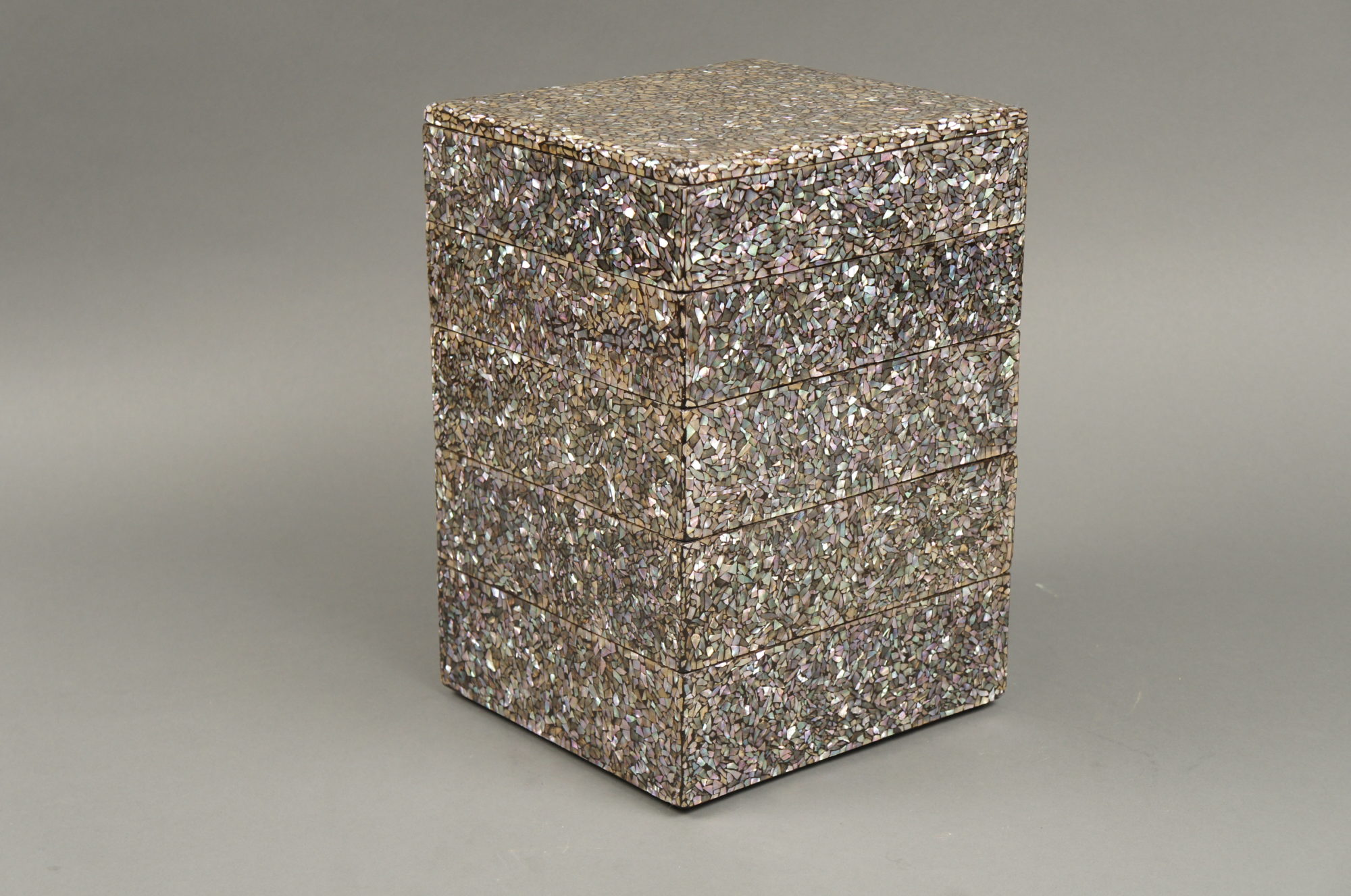 Japanese Antique MOP and Vermillion Lacquer Five-Tier Jubako - Naga ...