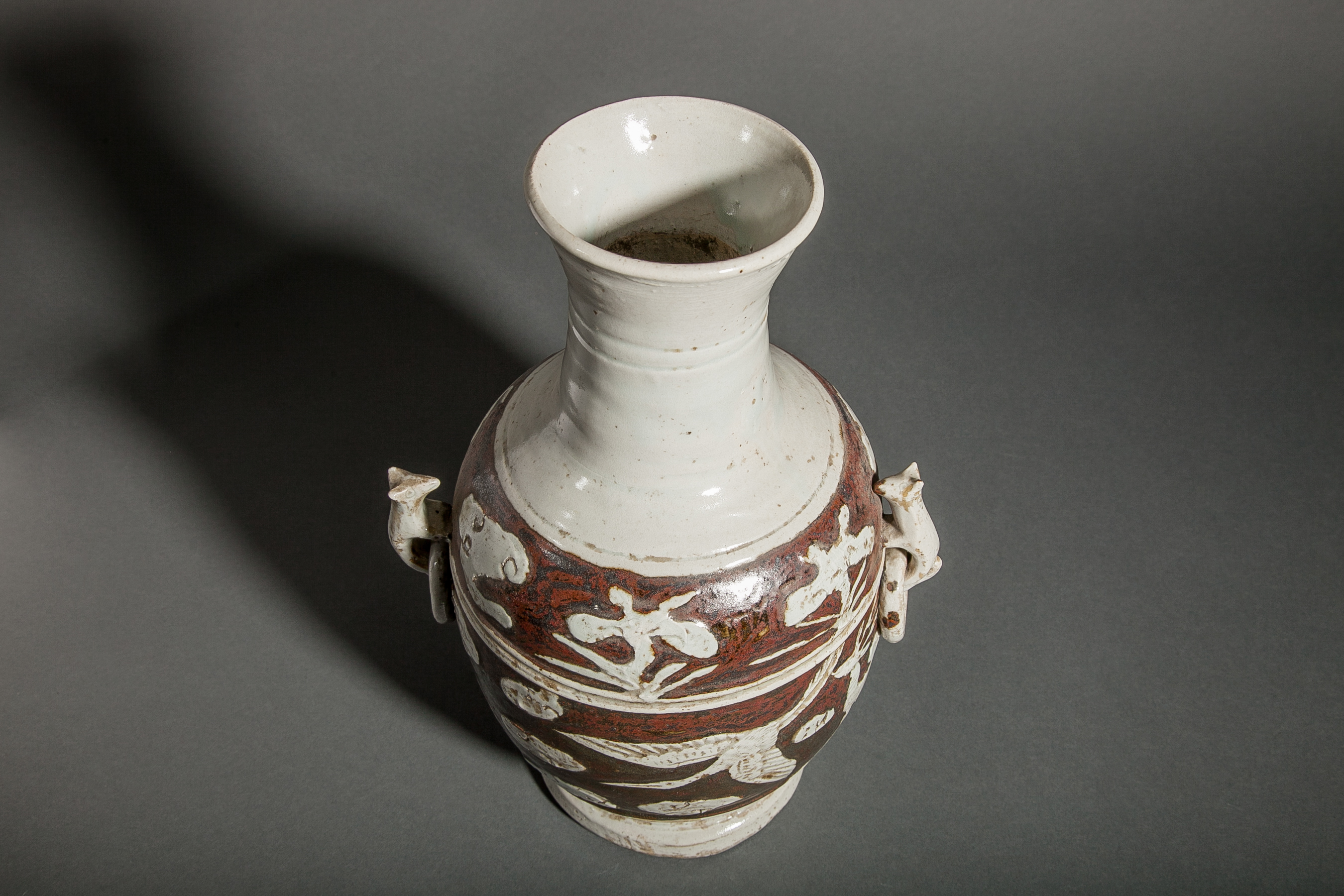 Korean Antique White and Iron Glaze Vase - Naga Antiques