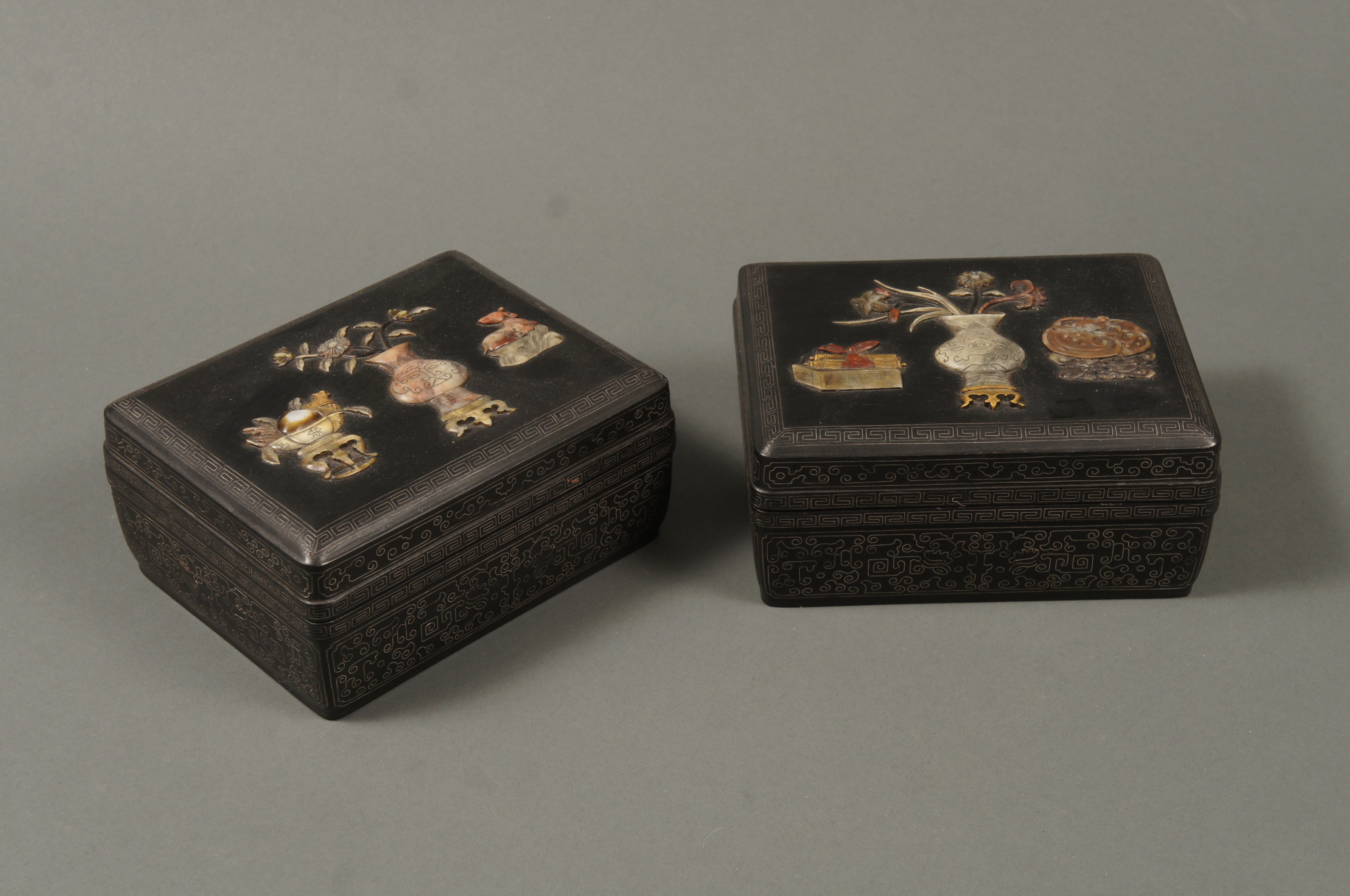 Pair of Ebony Wood Boxes - Naga Antiques