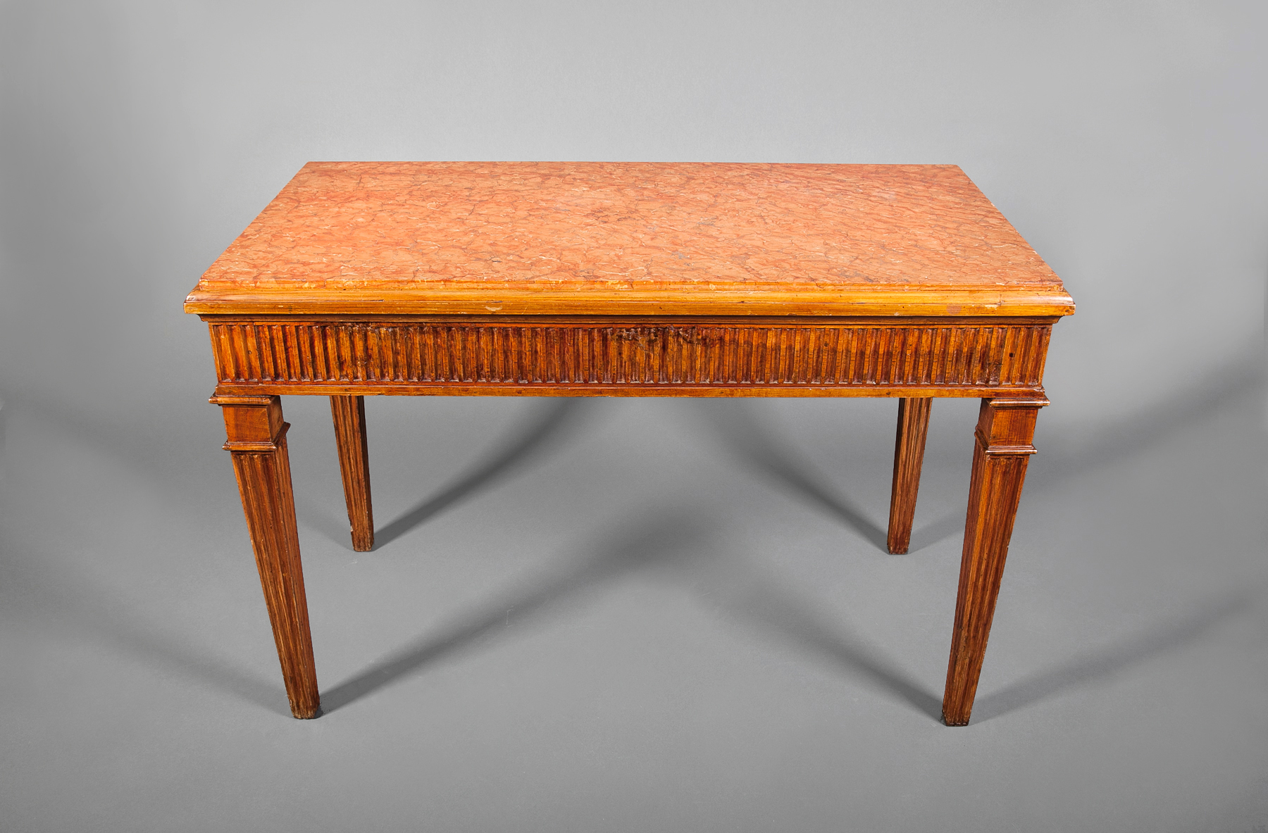 Pair of Italian Console Tables with Marble Inset Top - Naga Antiques