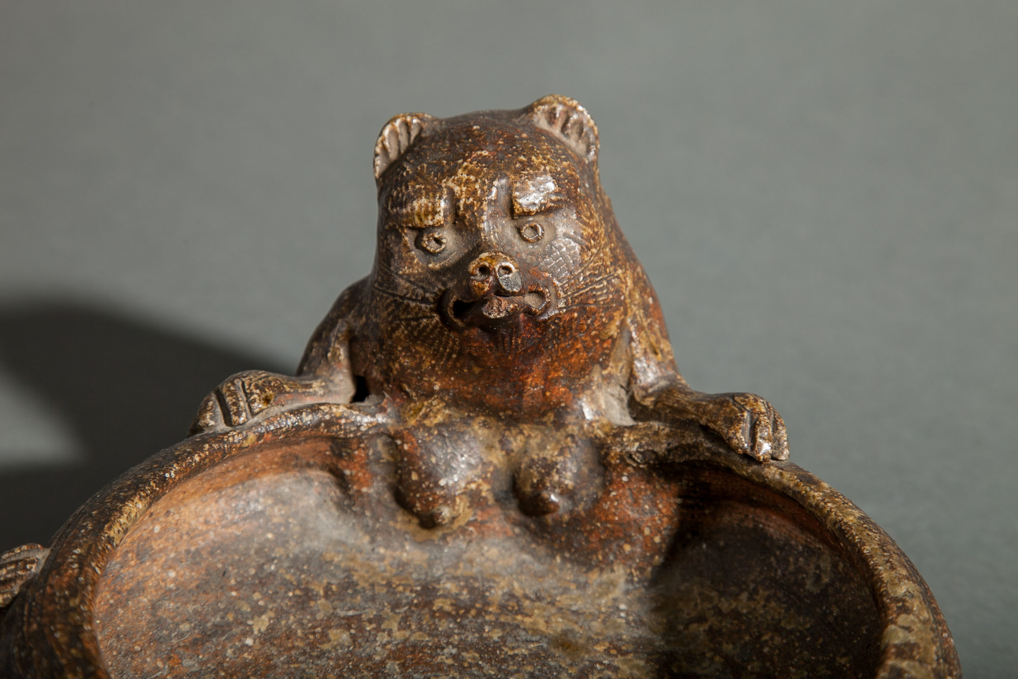 Tanuki Shigaraki Bowl by Ginto - Naga Antiques