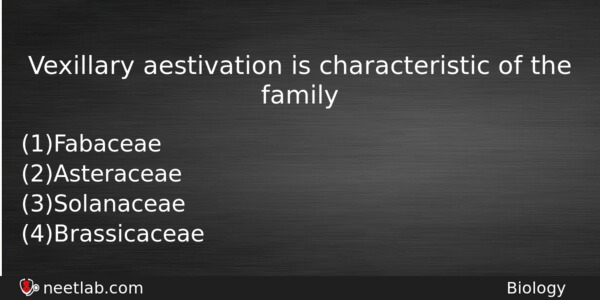 Vexillary aestivation is characteristic of the family - NEET Lab