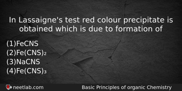 In Lassaigne's test red colour precipitate is obtained which is due to ...
