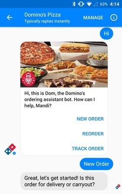 Domino's has upgraded its Facebook Messenger chatbot - Neowin