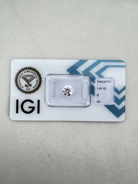 Natural Round Brilliant Diamond 1.01 ct - D / IF / Excellent - IGI ...