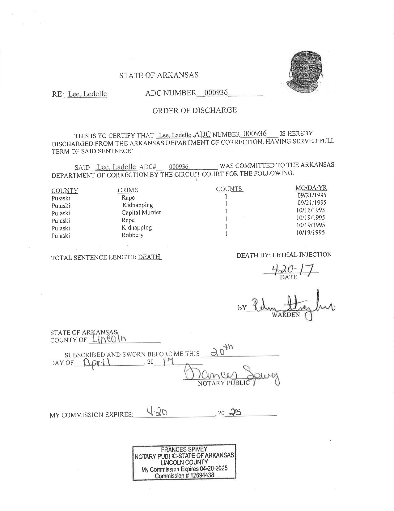 DOCUMENTS: Prison system releases Lee execution log, witness list ...