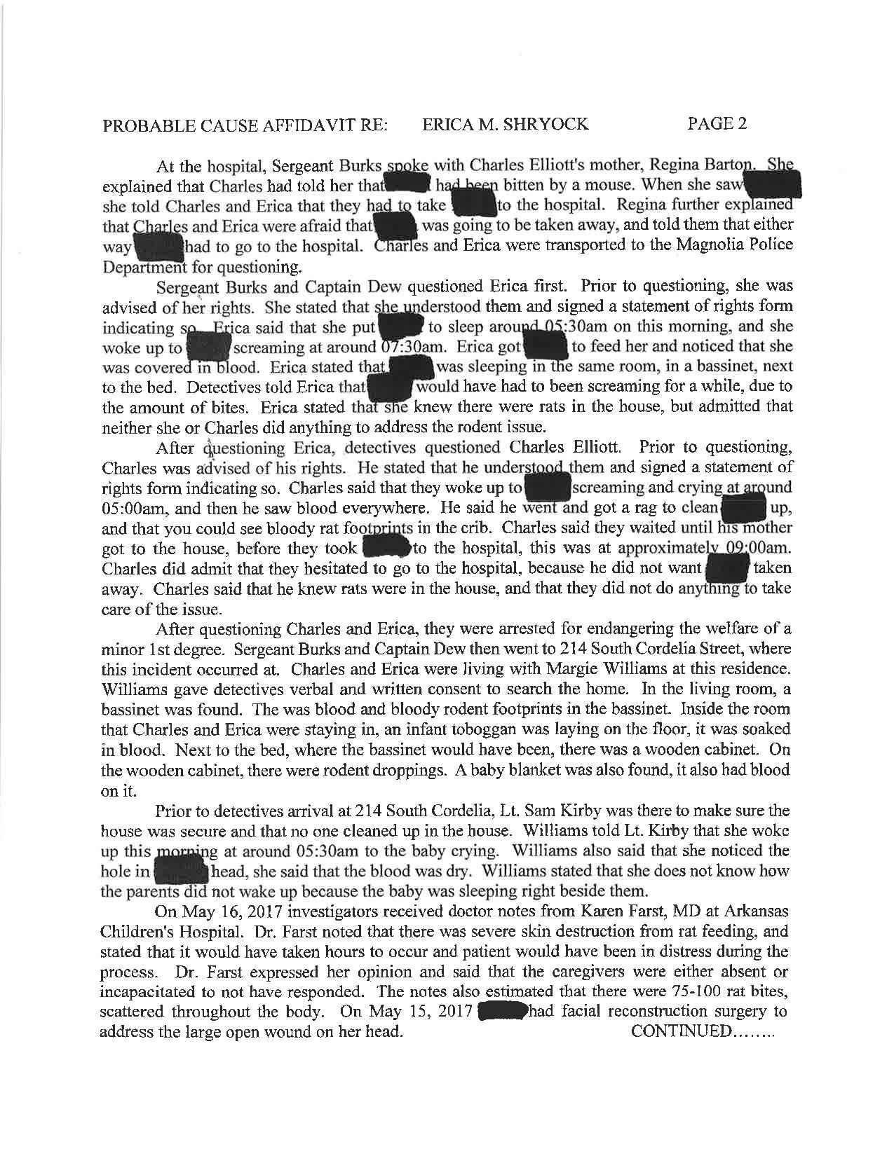 Document: Probable cause affidavit for parents of baby injured by ...