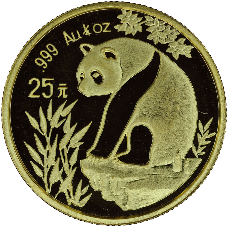 1993 25 Yuan MS Gold Panda Small Date Value | NGC