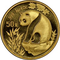 1993 50 Yuan MS Gold Panda Large Date Value | NGC