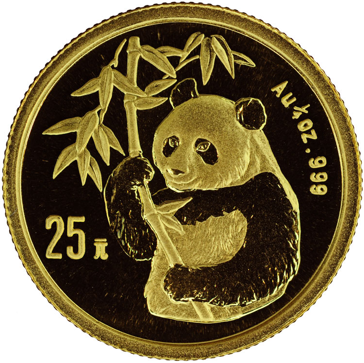 1995 25 Yuan MS Gold Panda Large Date Value | NGC