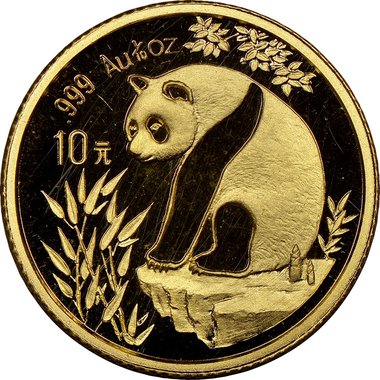 1993 10 Yuan MS Gold Panda Small Date Value | NGC