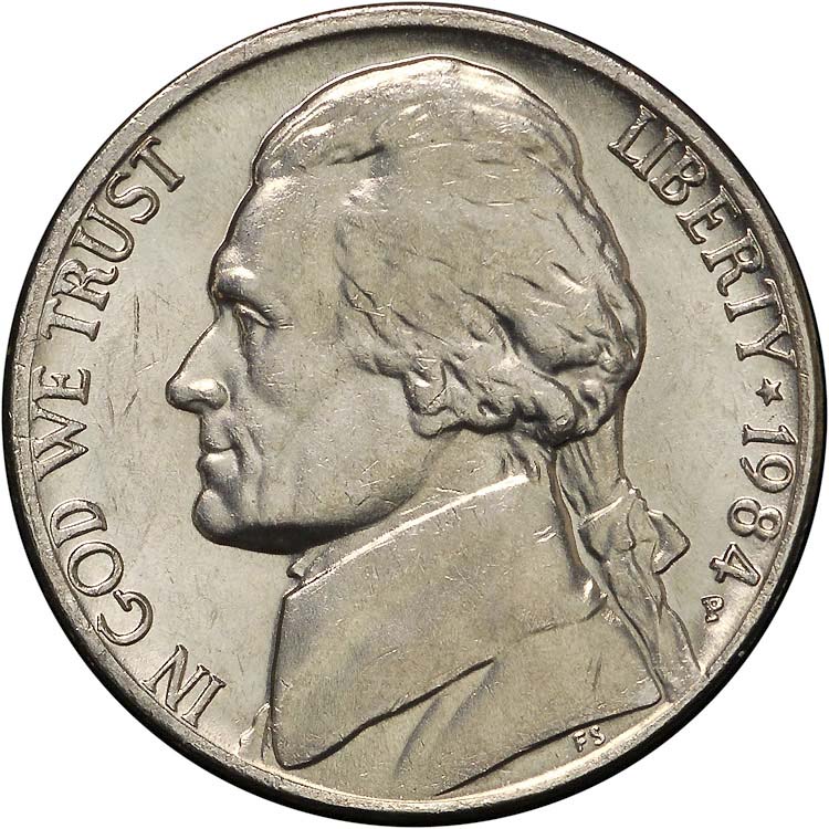 1984 P 5C MS Jefferson Five Cents NGC