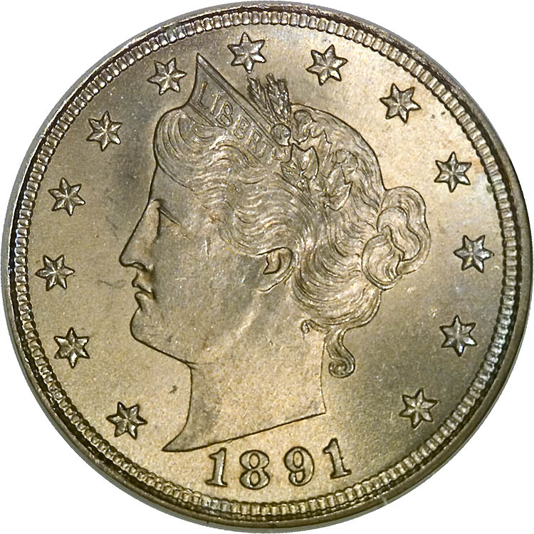 1891 5C MS Liberty Head Five Cents NGC 1891 5C MS Liberty Head Five Cents NGC