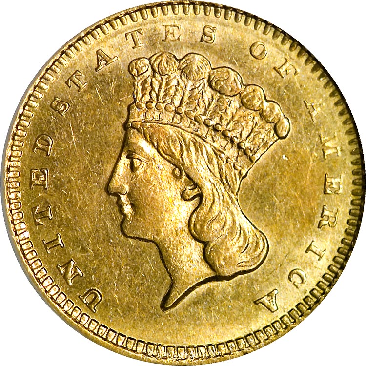 1860 S G 1 MS Gold Dollars NGC