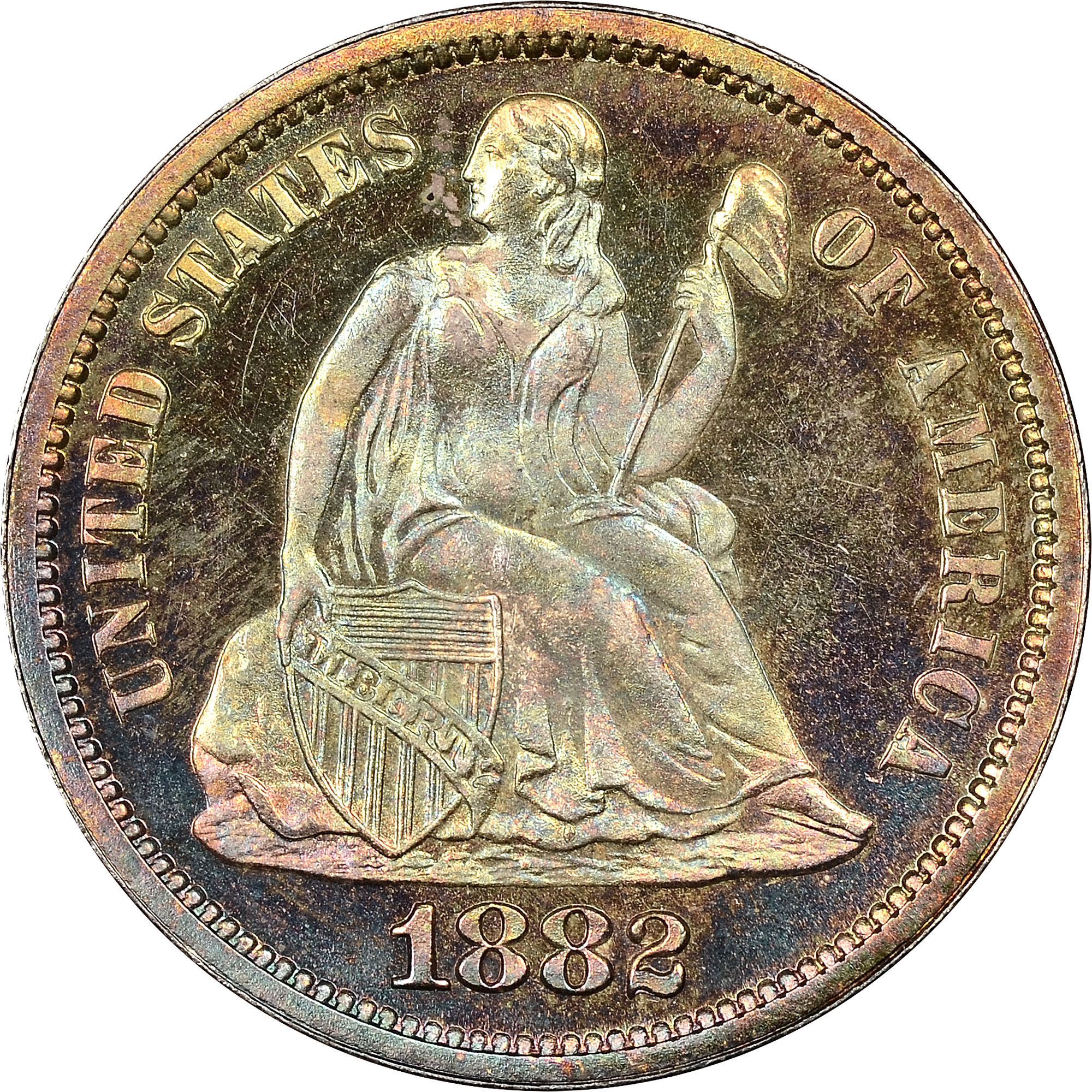 1882 10C PF Seated Liberty Dimes | NGC