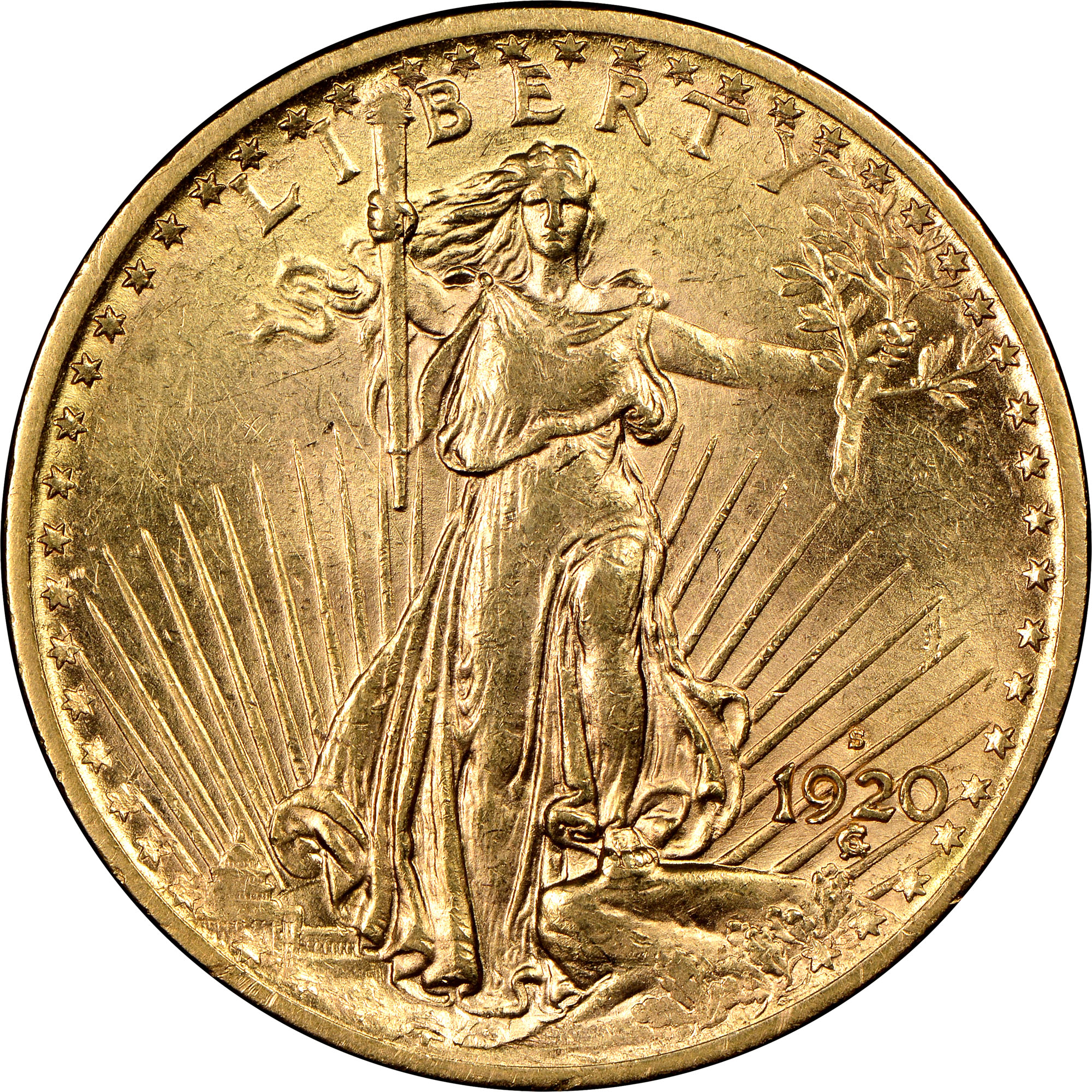 1920 S $20 MS 20th Century Gold Performance | NGC