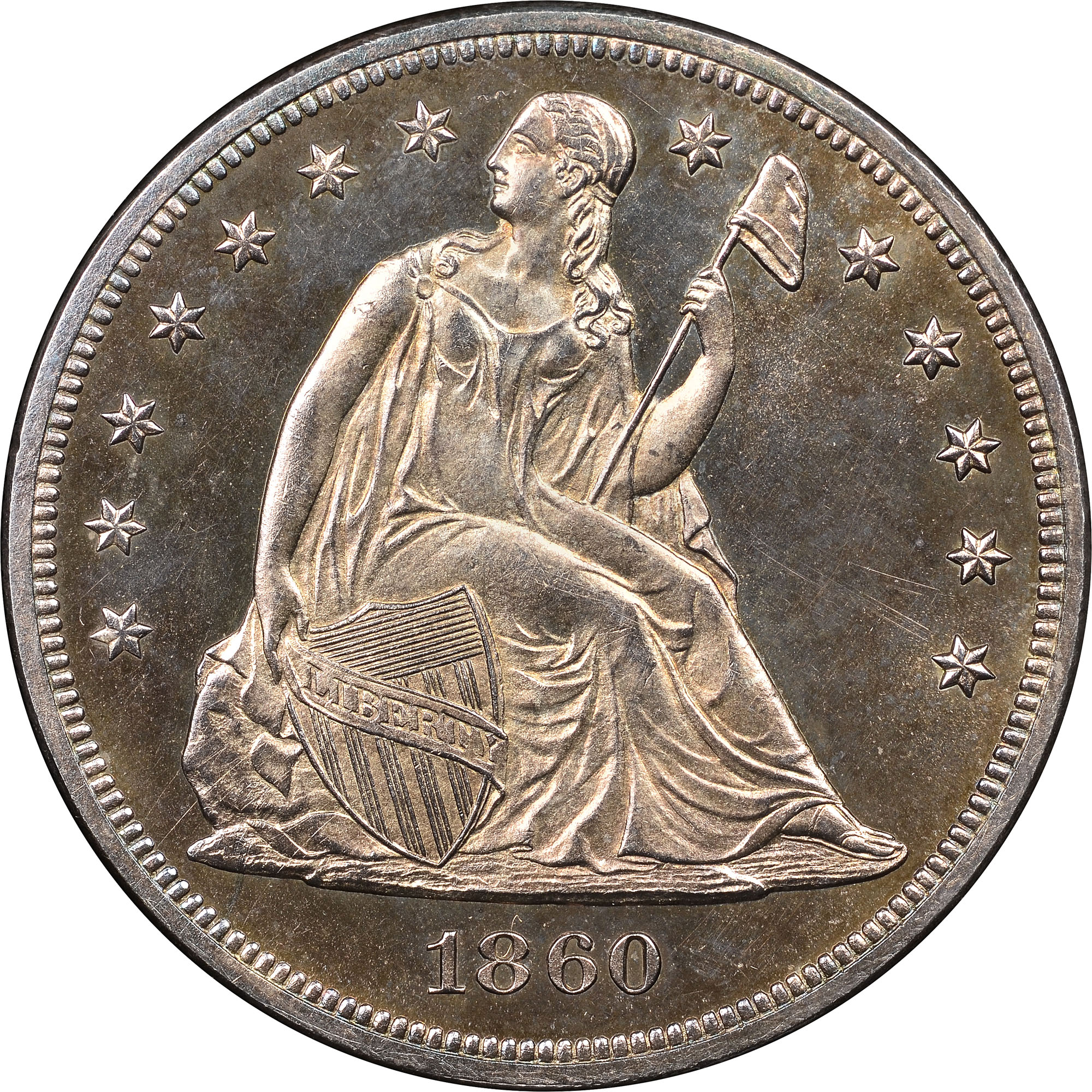 1860 1 PF Seated Liberty Dollars NGC 1860 1 PF Seated Liberty Dollars NGC