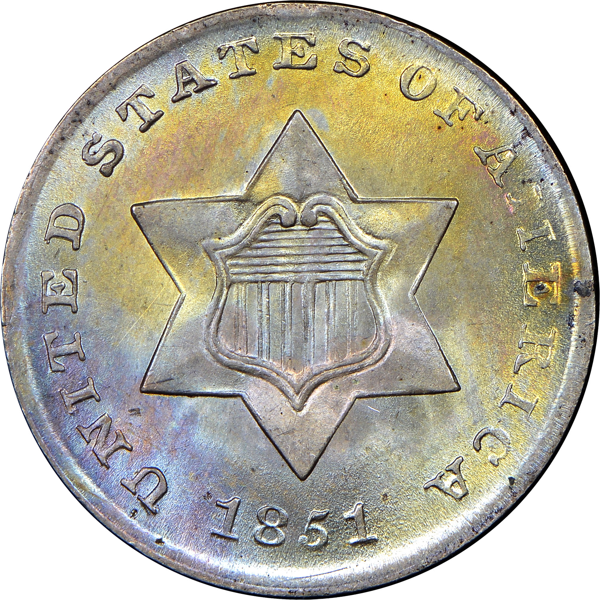 1851 3CS MS Silver Three Cents NGC 1851 3CS MS Silver Three Cents NGC