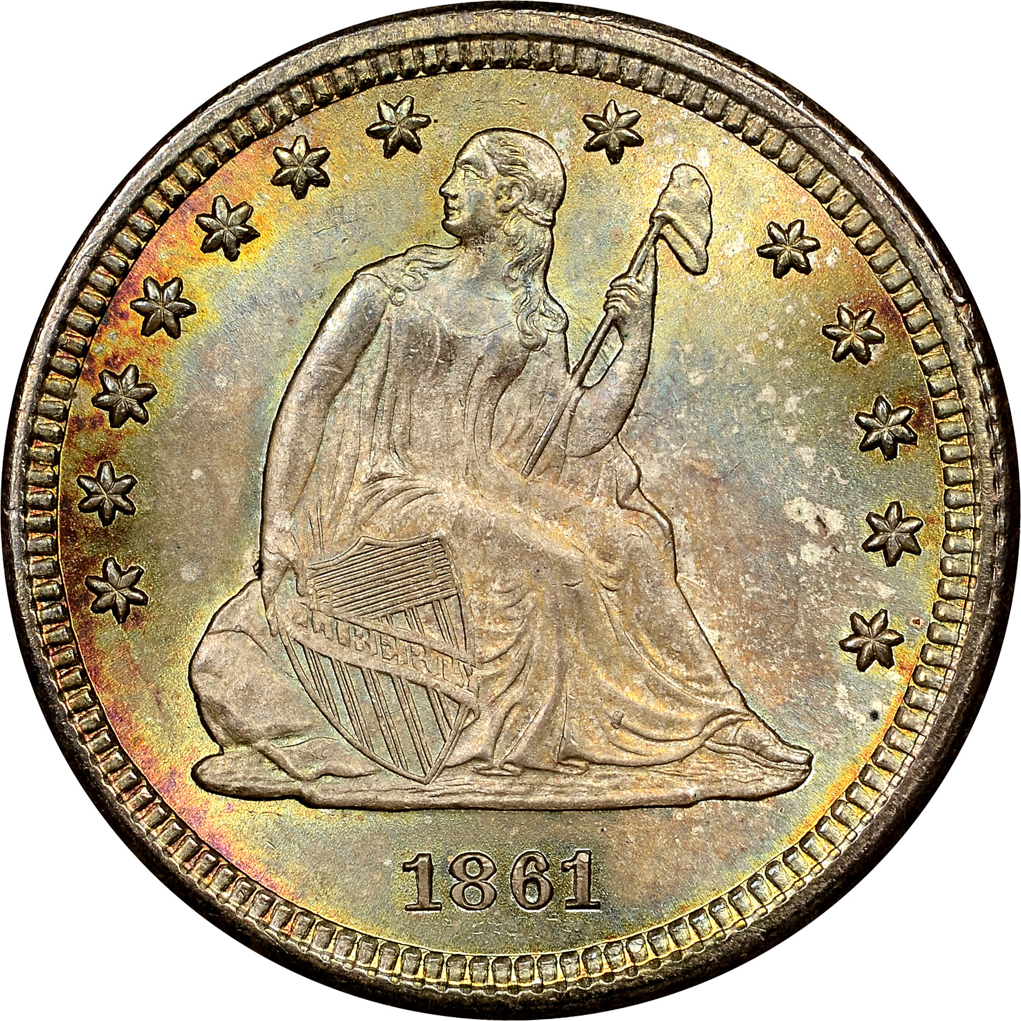 1861 25C MS | Coin Explorer | NGC