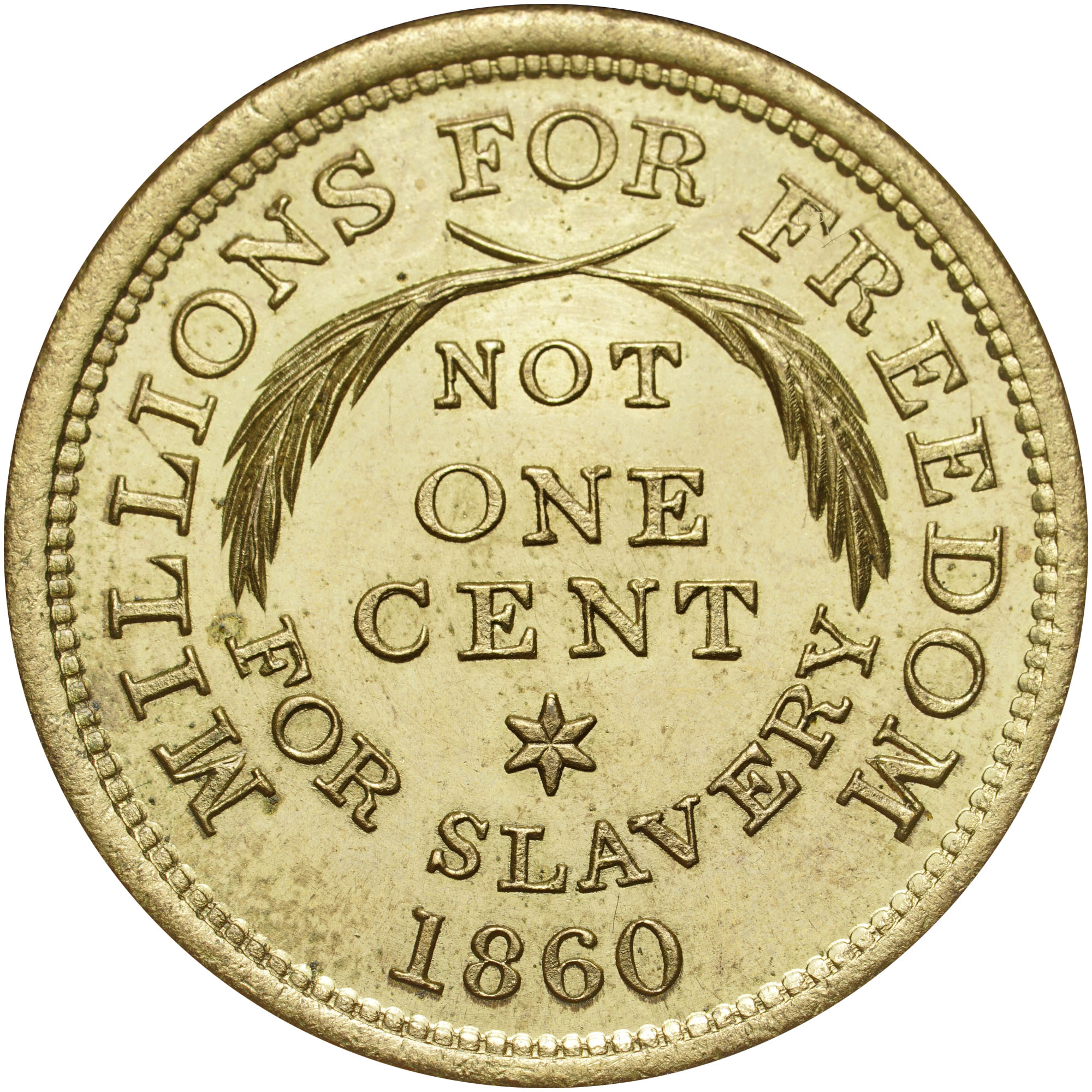 1860 CAMPAIGN DEWITT AL 1860 59 BRASS 24mm MS Coin Explorer NGC 1860-campaign-dewitt-al-1860-59-brass-24mm-ms-coin-explorer-ngc